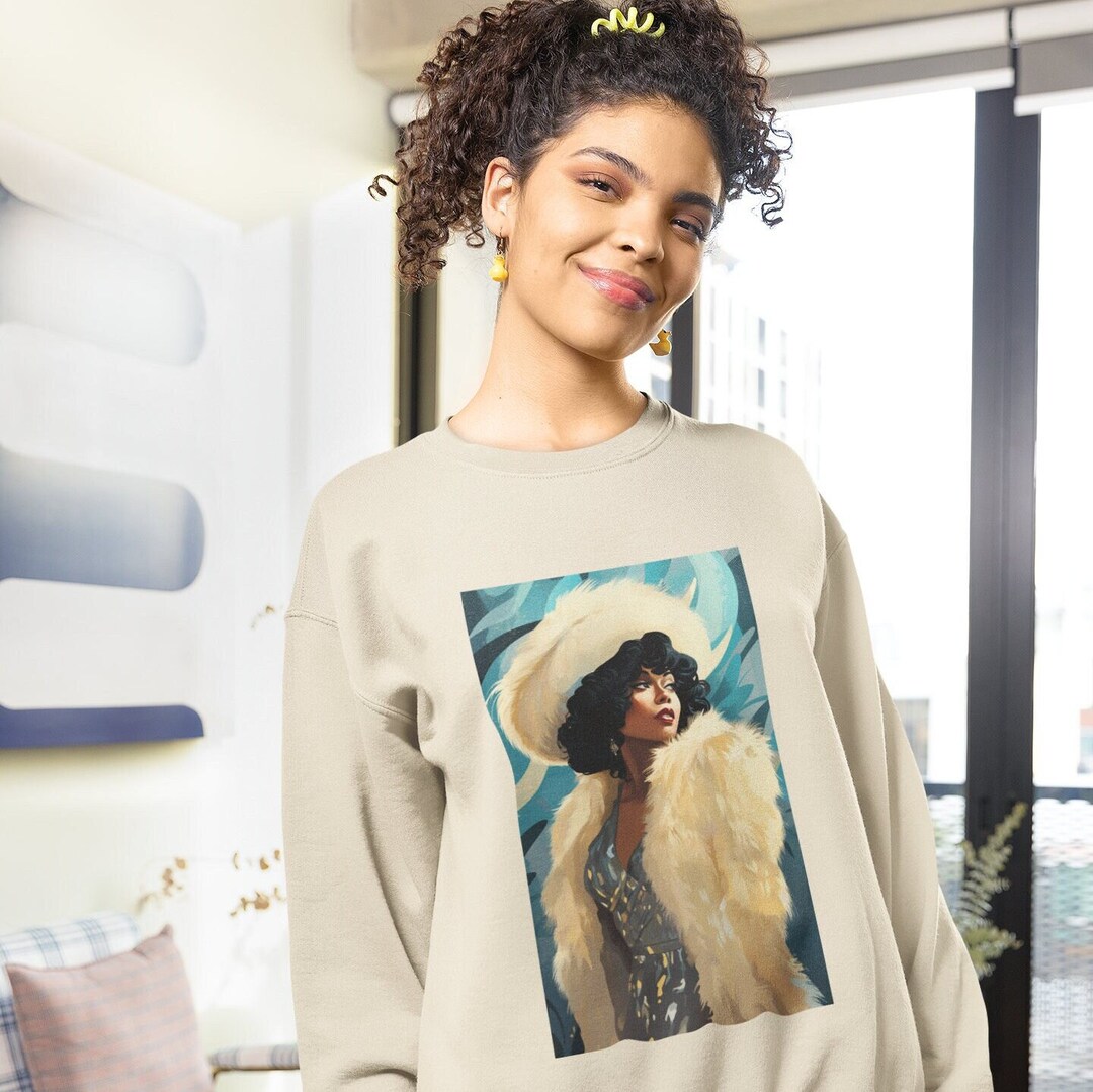 Black Glamour Diva 1950s Sweatshirt | Vintage Era Black Woman ...