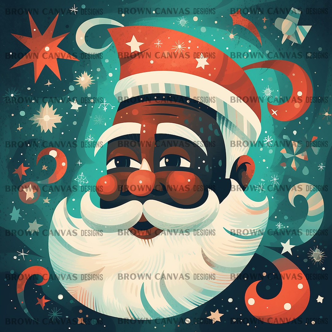 Cartoon Black Santa Png, Cartoon Santa Clipart, Black Santa Claus Png ...