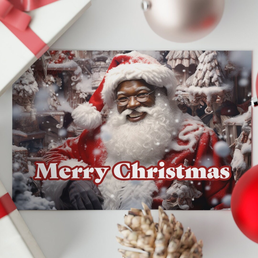 Jolly Black Santa Christmas Cards | Spread Cheer With Personalized ...