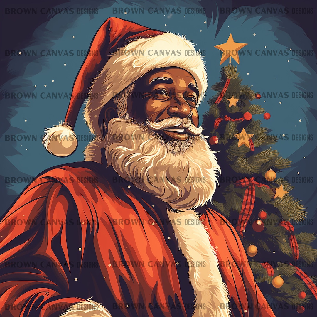 Black Santa Png, Black Santa Clipart, Black Santa for Sublimation ...