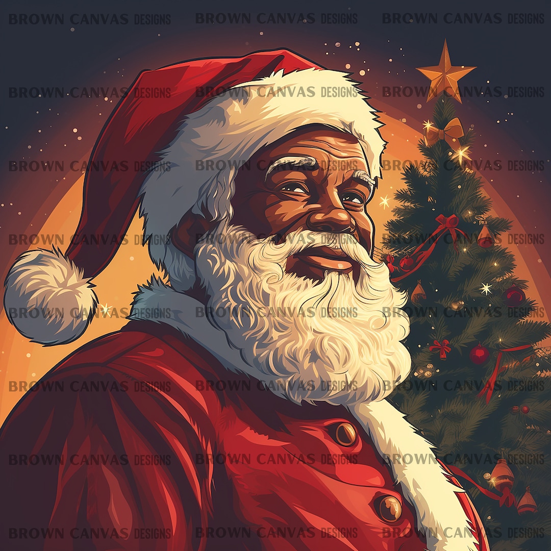 Black Santa Clipart, Black Santa Png, Black Santa Claus Png, Black ...