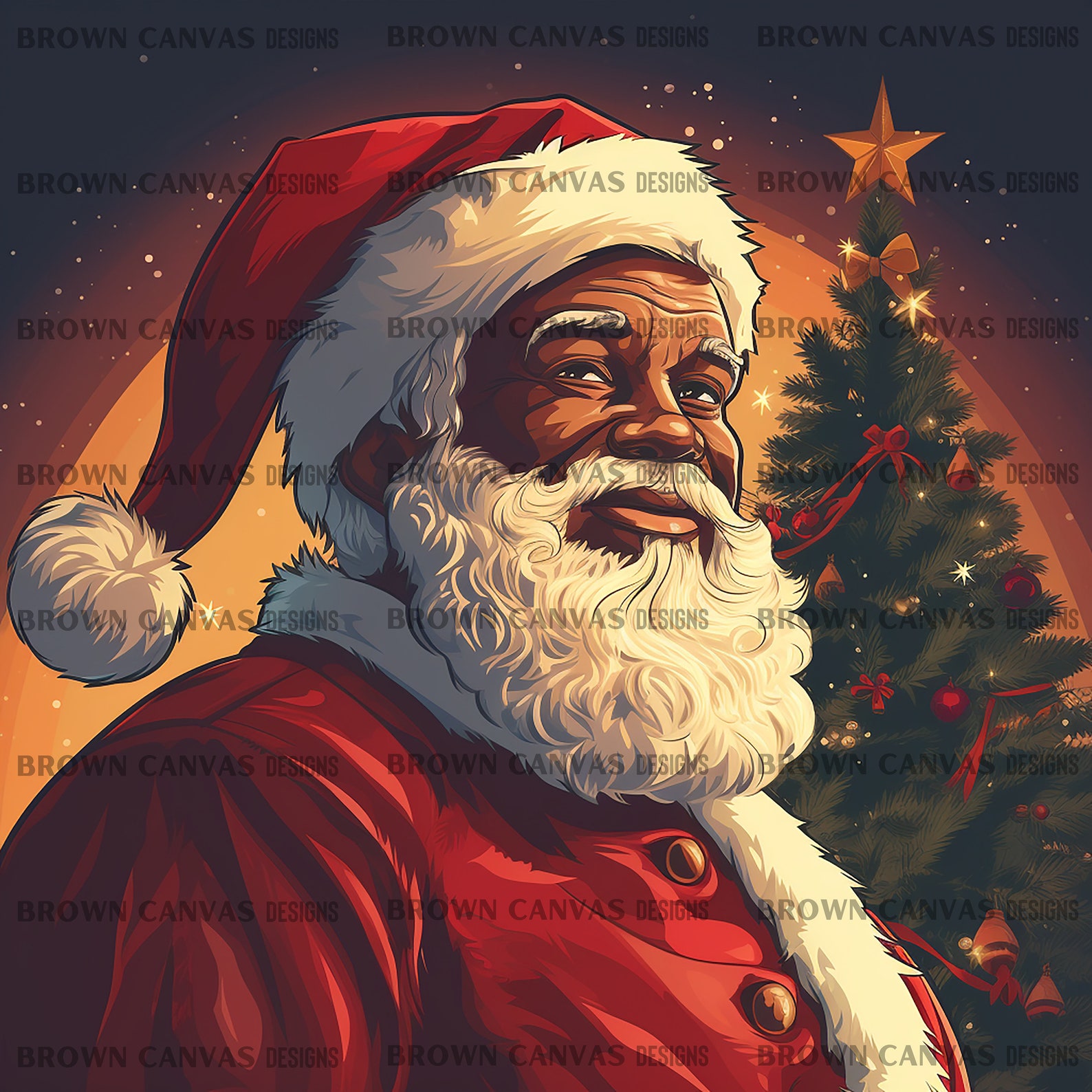 Black Santa Clipart, Black Santa Png, Black Santa Claus Png, Black ...