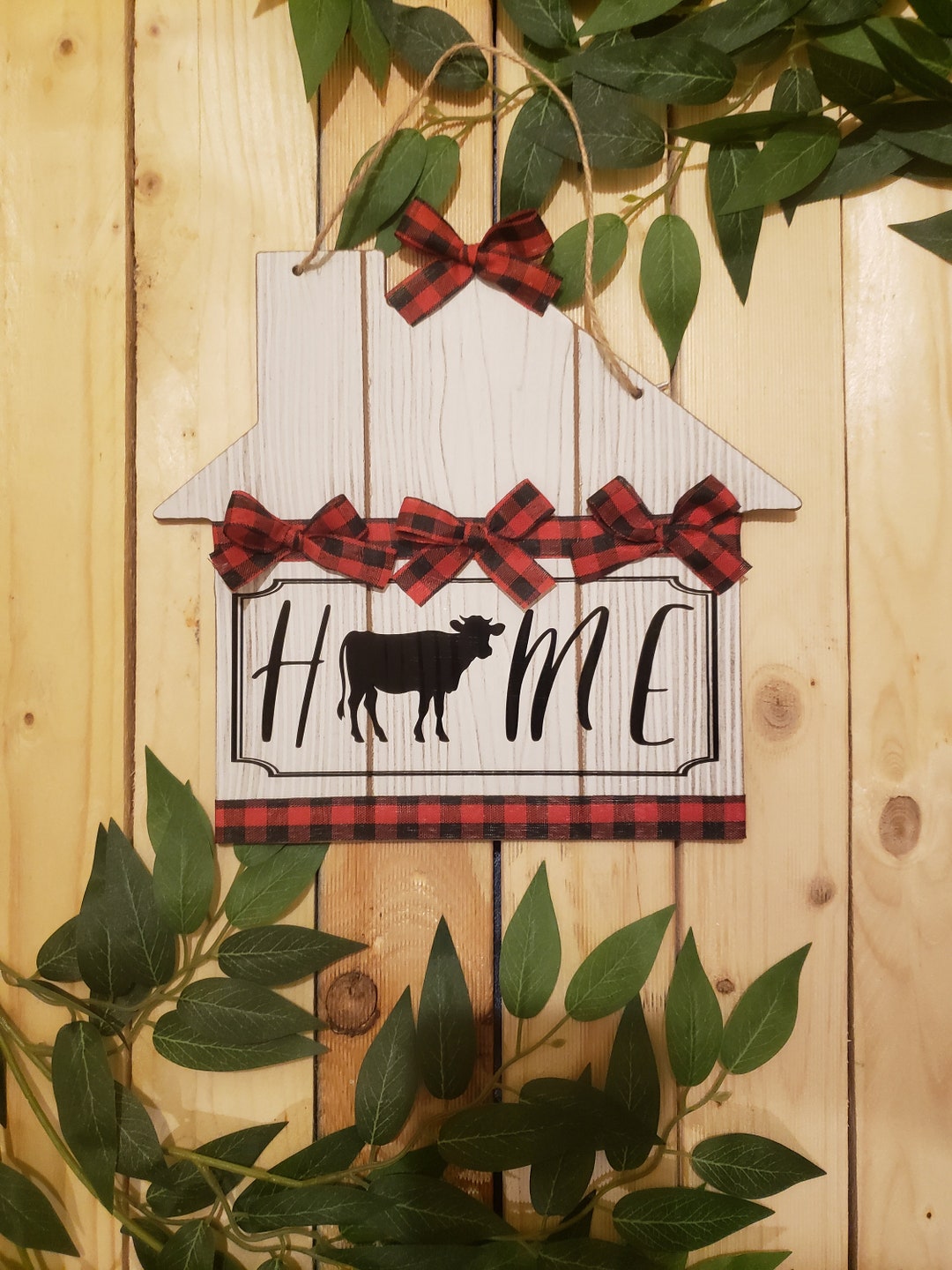 Home | Country Cow & Buffalo Plaid | Farmhouse Wall Decor | Hanging ...