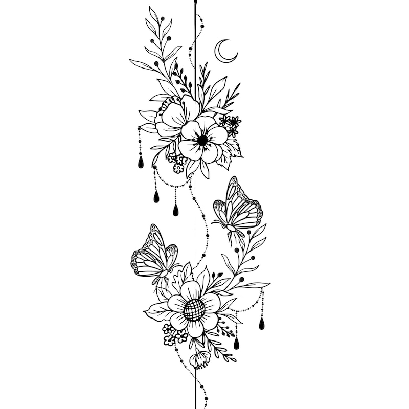 Tattoo Flower Stencil - Etsy