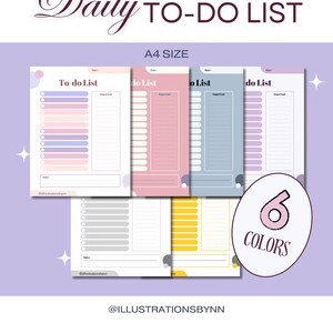 To-do List Available in 6 Colors Plan Your Day Daily Planner Stay ...
