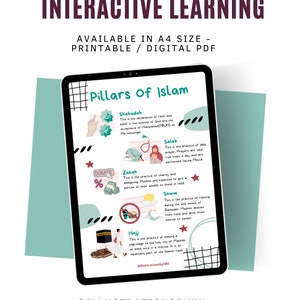 Pillars of Islam Poster Islamic Poster Poster for Muslim Kids ...