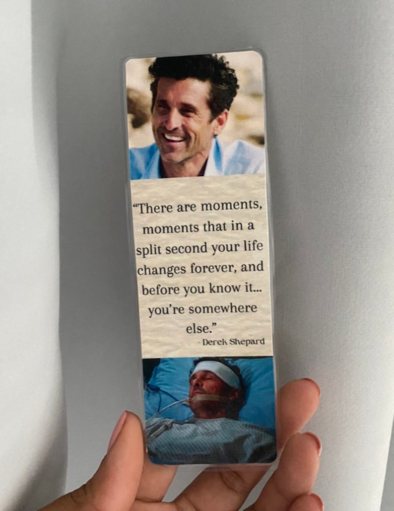 Grey's Anatomy Inspired Bookmark//derek Shepard Moments// Character ...