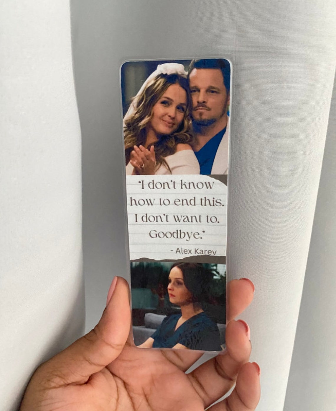 Grey's Anatomy Inspired Bookmark// Alex's Letter to Joe// Character ...