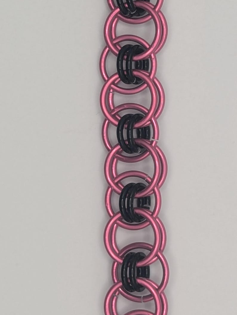 Pink Helm Weave Chain Mail Bracelet - Etsy