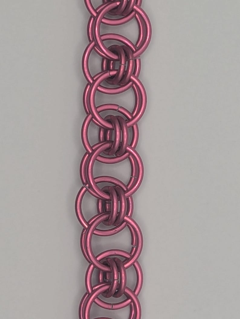 Pink Helm Weave Chain Mail Bracelet - Etsy