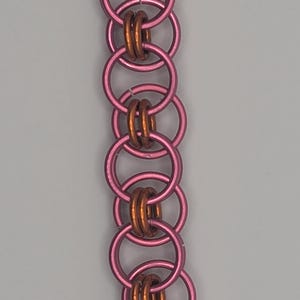 Pink Helm Weave Chain Mail Bracelet - Etsy