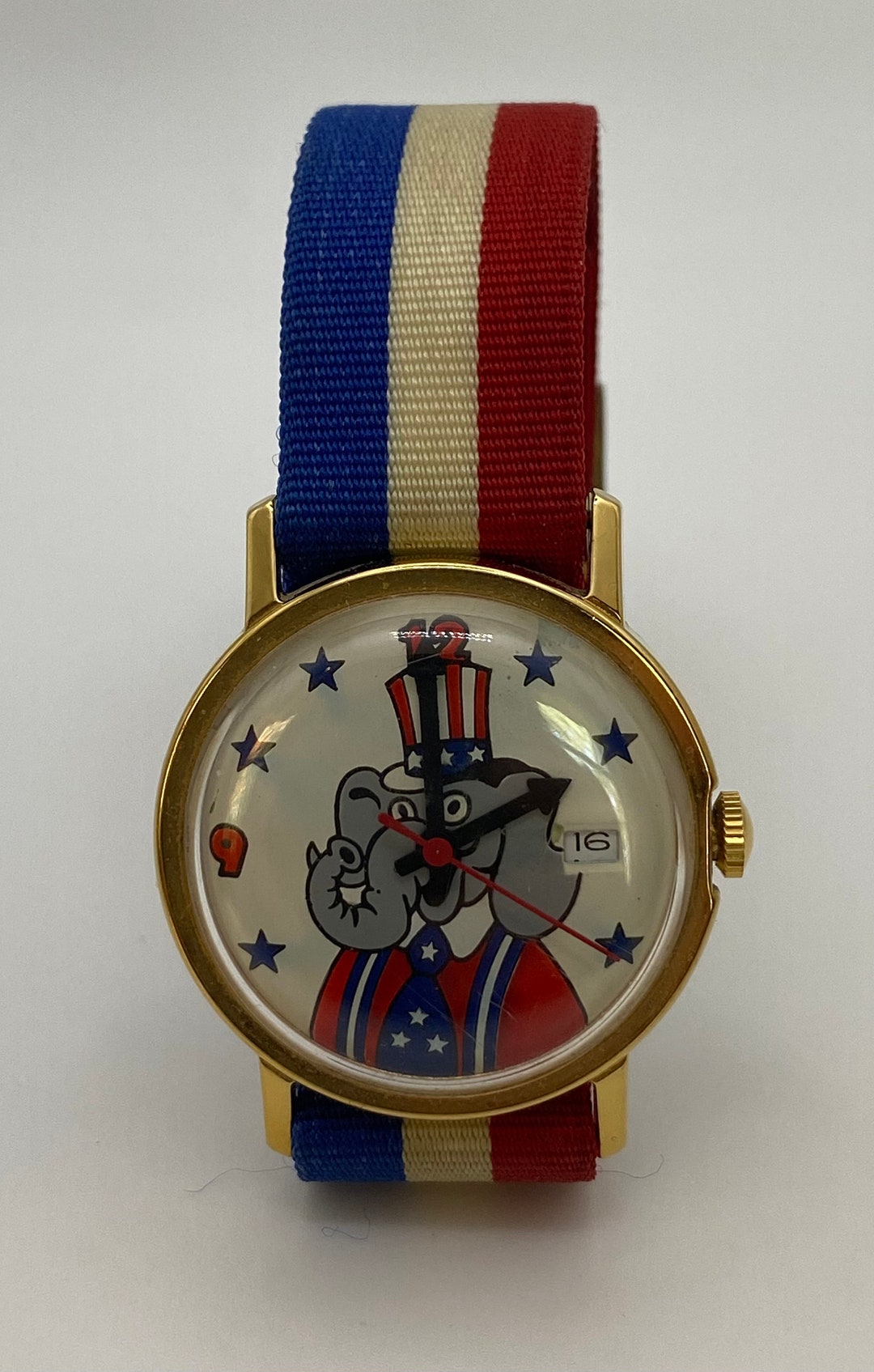 Rare Vintage GOP Elephant-uncle Sam Women's Watch - Etsy