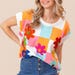 Bibi Flower Patch Checkered Sweater Vest - Etsy