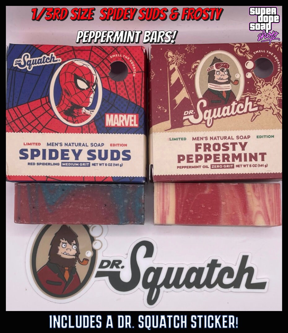 New Dr Squatch Spidey Suds and Frosty Peppermint 1/3 Size - Etsy