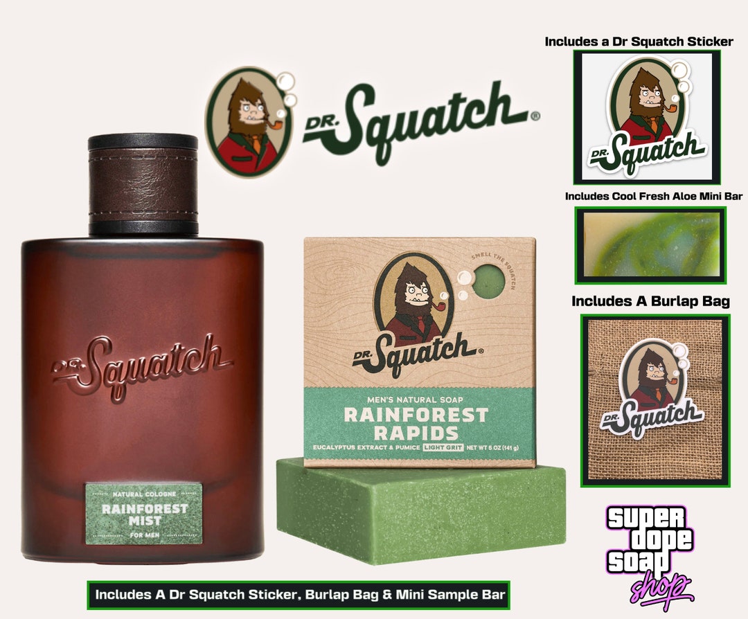 New! Dr. Squatch "rain Forest Mist" Cologne and Bar Set! With Dr ...