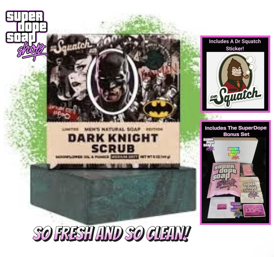 Brand New Dr. Squatch Dark Knight Scrub Limited Edition Superdope Set ...