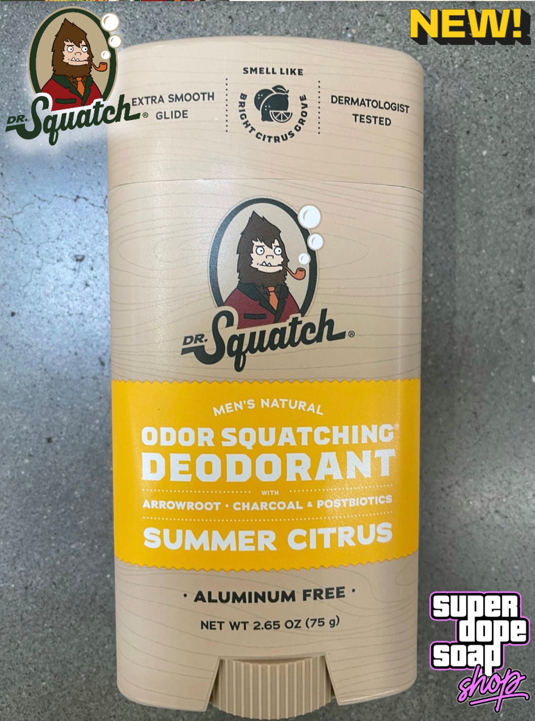 BRAND NEW Dr Squatch Summer Citrus Deodorant ( New Packaging! With Dr ...