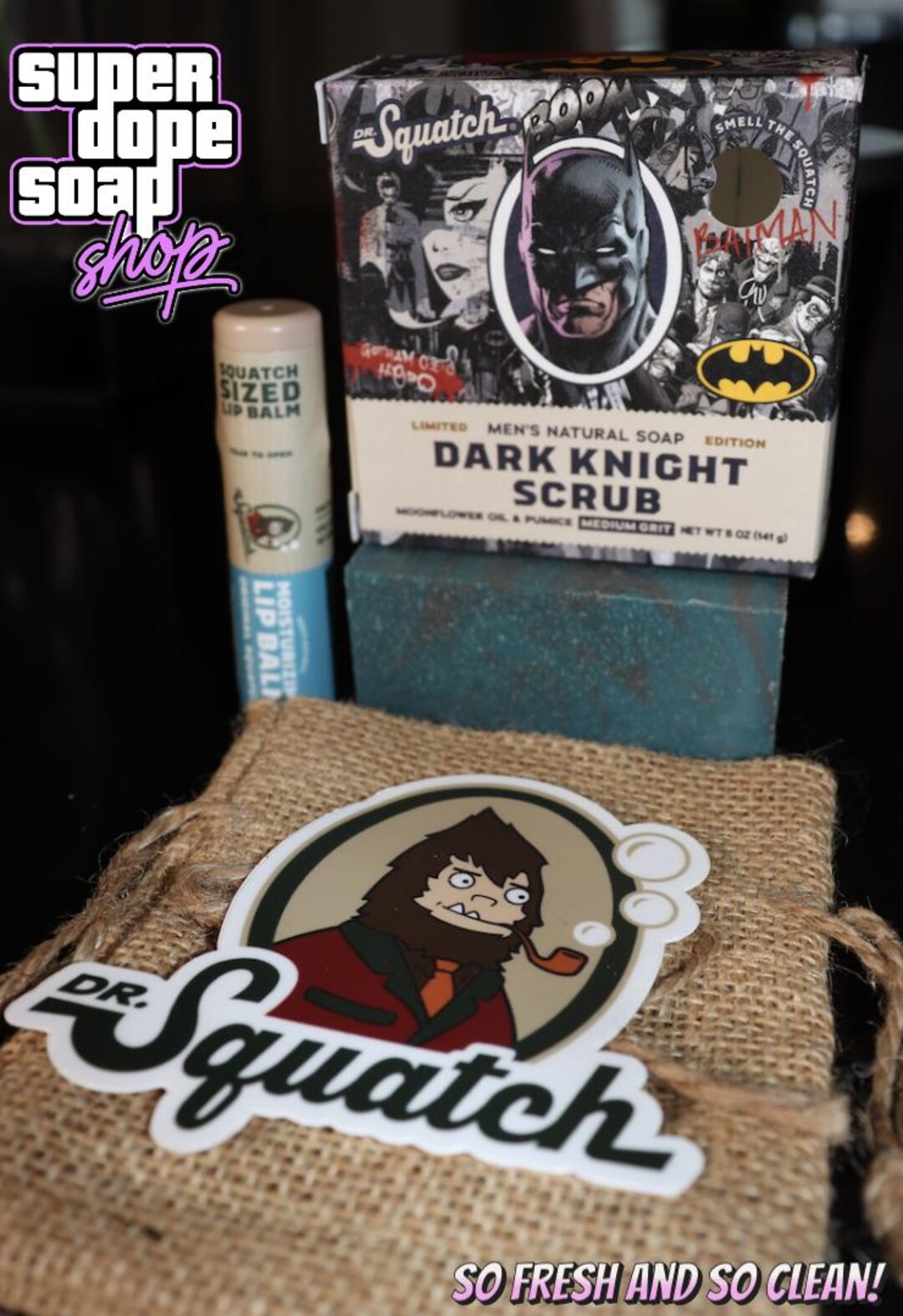 Brand New Dr. Squatch Dark Knight Scrub Limited Edition HALF SIZE Soap ...