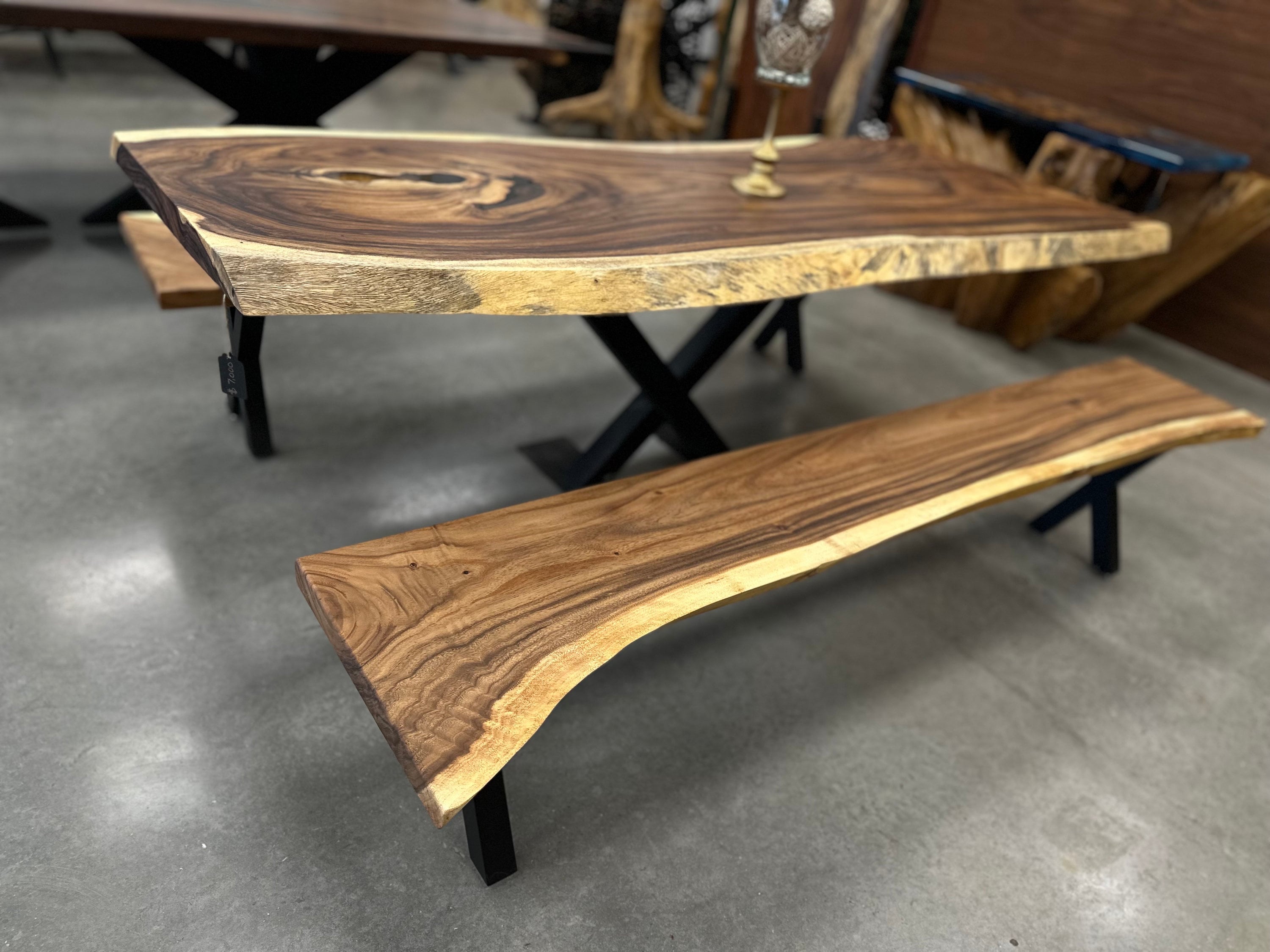 Costa Rican Monkeypod Dining Table Set - Etsy