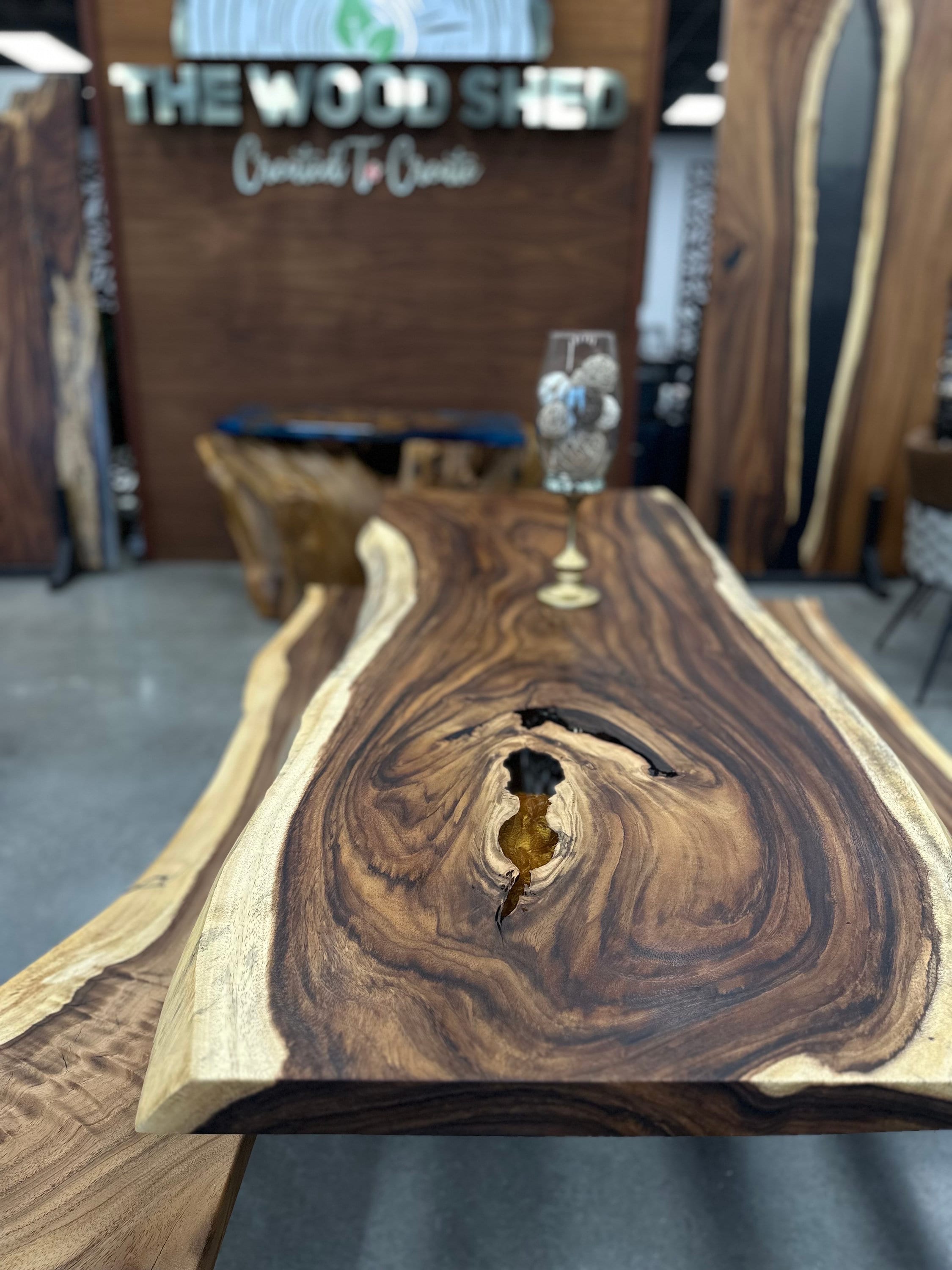 Costa Rican Monkeypod Dining Table Set - Etsy