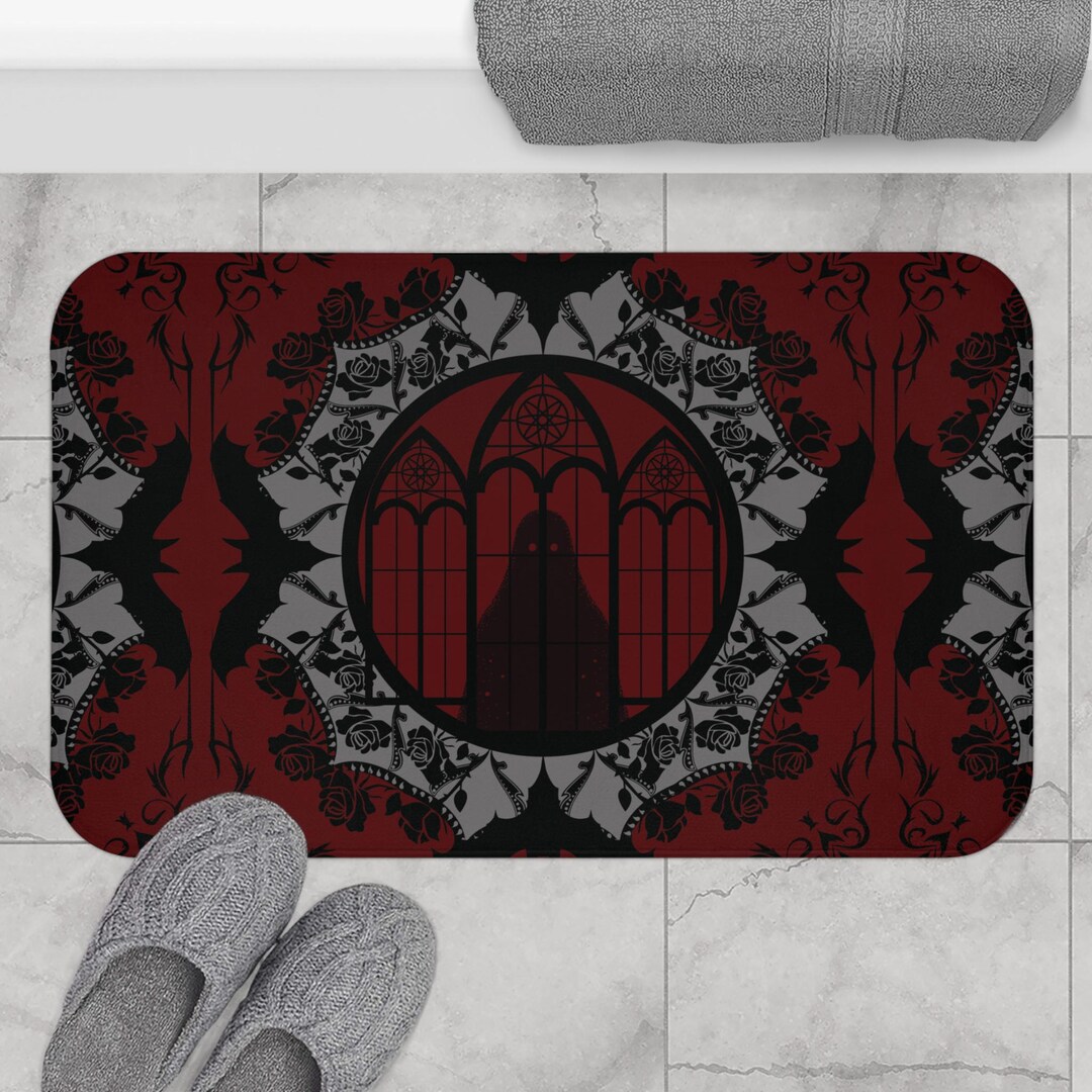 Gothic Bats Bath Mat: Elegant Cathedral Bathroom Decor - Etsy
