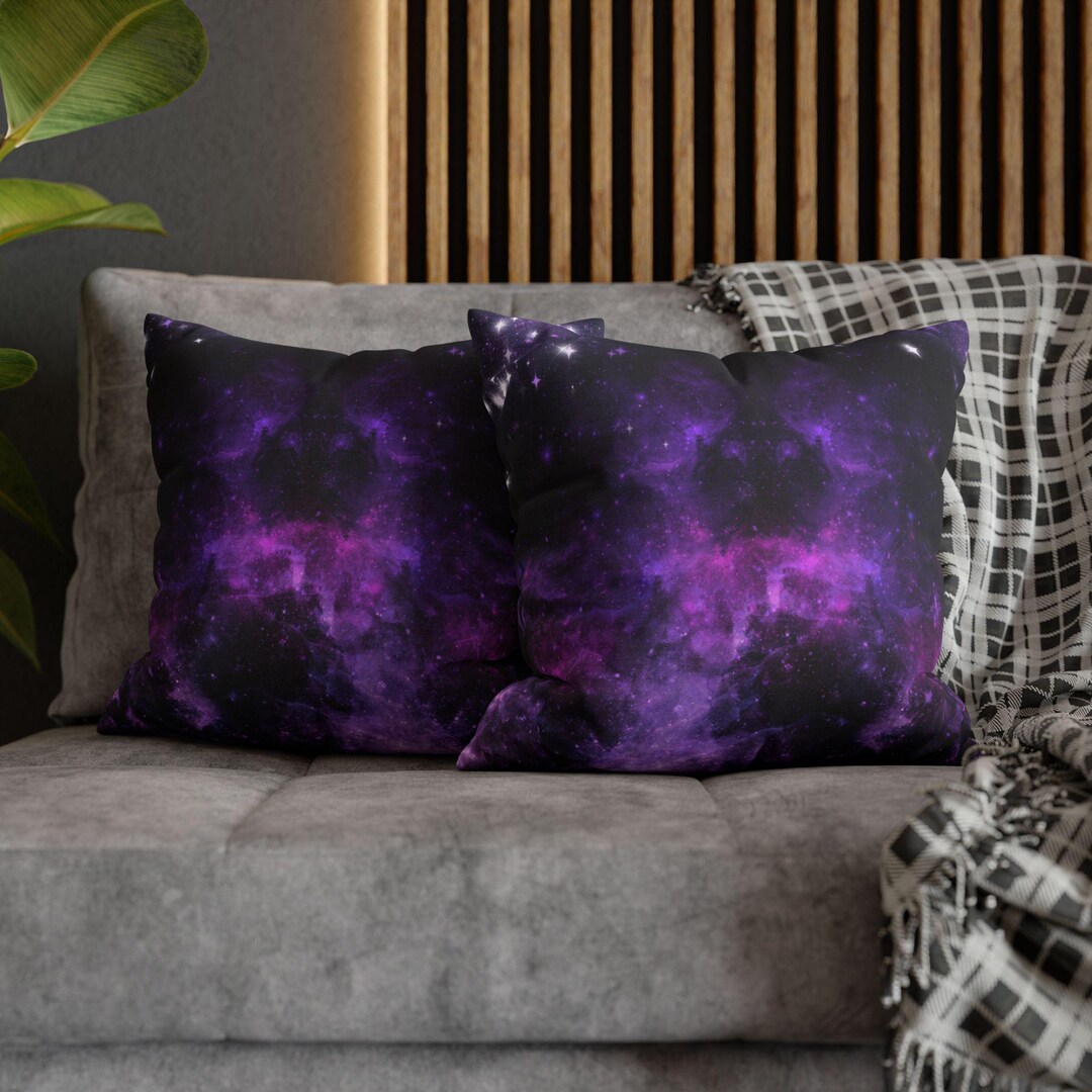 Purple Goth Galaxy Decor - Pastel Goth Square Pillow With Case - Cosmic ...
