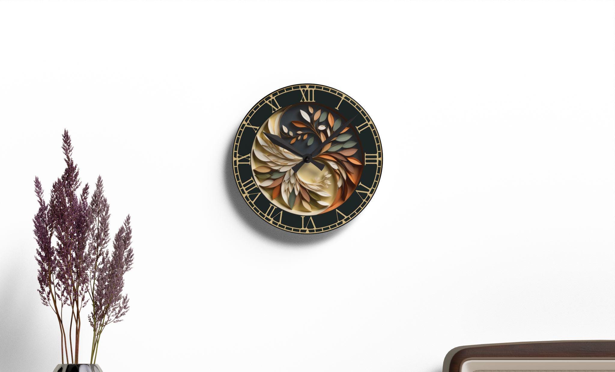 Elegant Origami Yin Yang Wall Clock Artsy Home Decor Unique Artistic ...