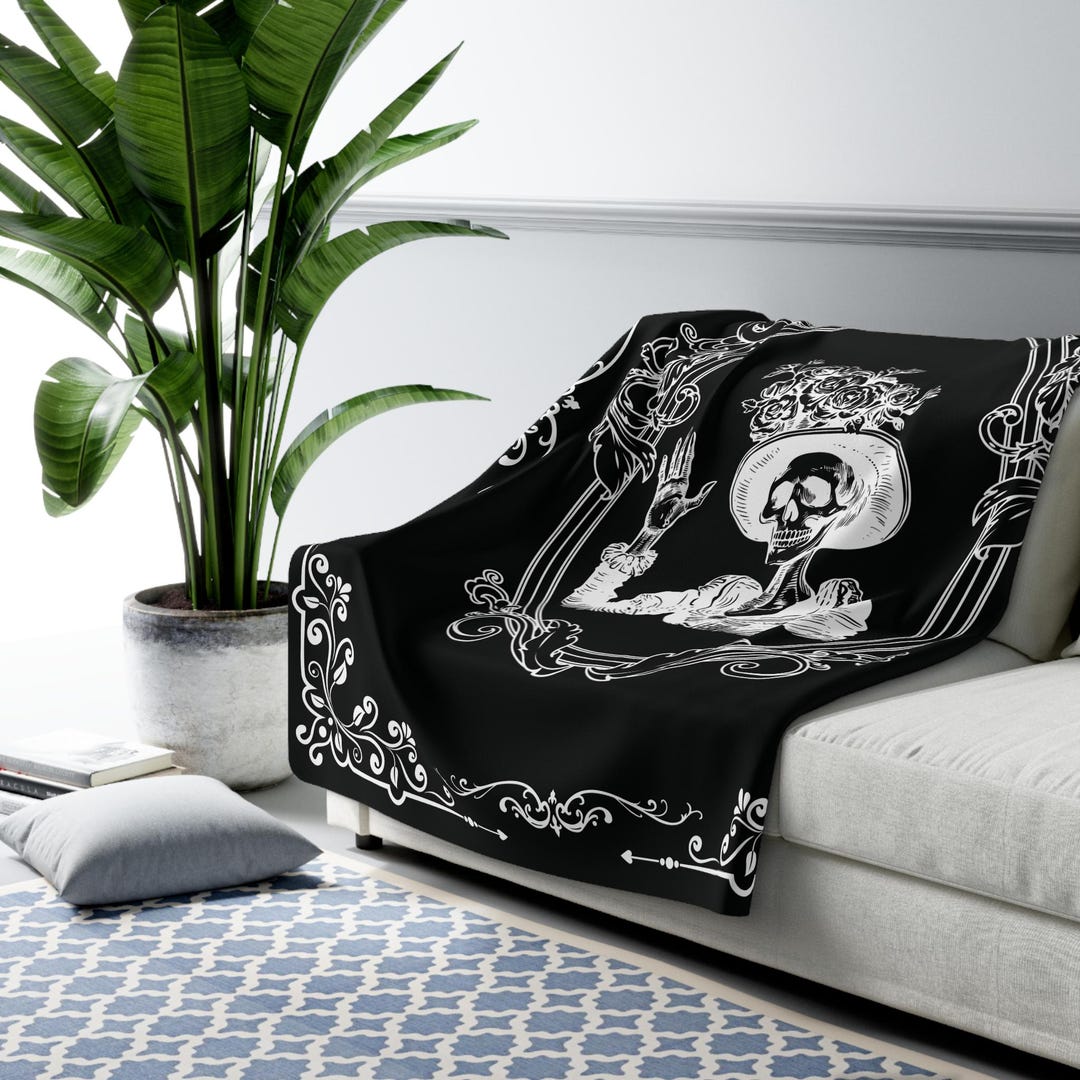 Victorian Skeleton Throw Blanket - Elegant Gothic Throw Blanket ...