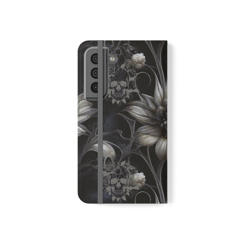 Goth Botanical Flip Wallet Case for iPhone and Samsung Galaxy Phones ...