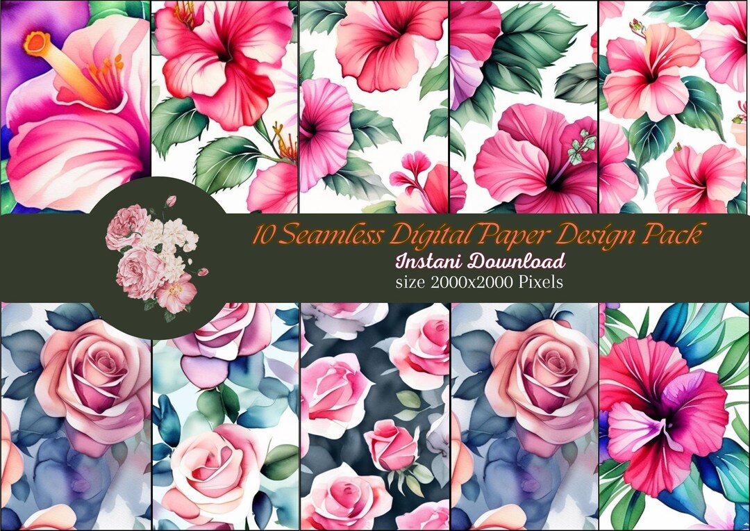 10 Seamless Digital Paper Design Packs - Etsy