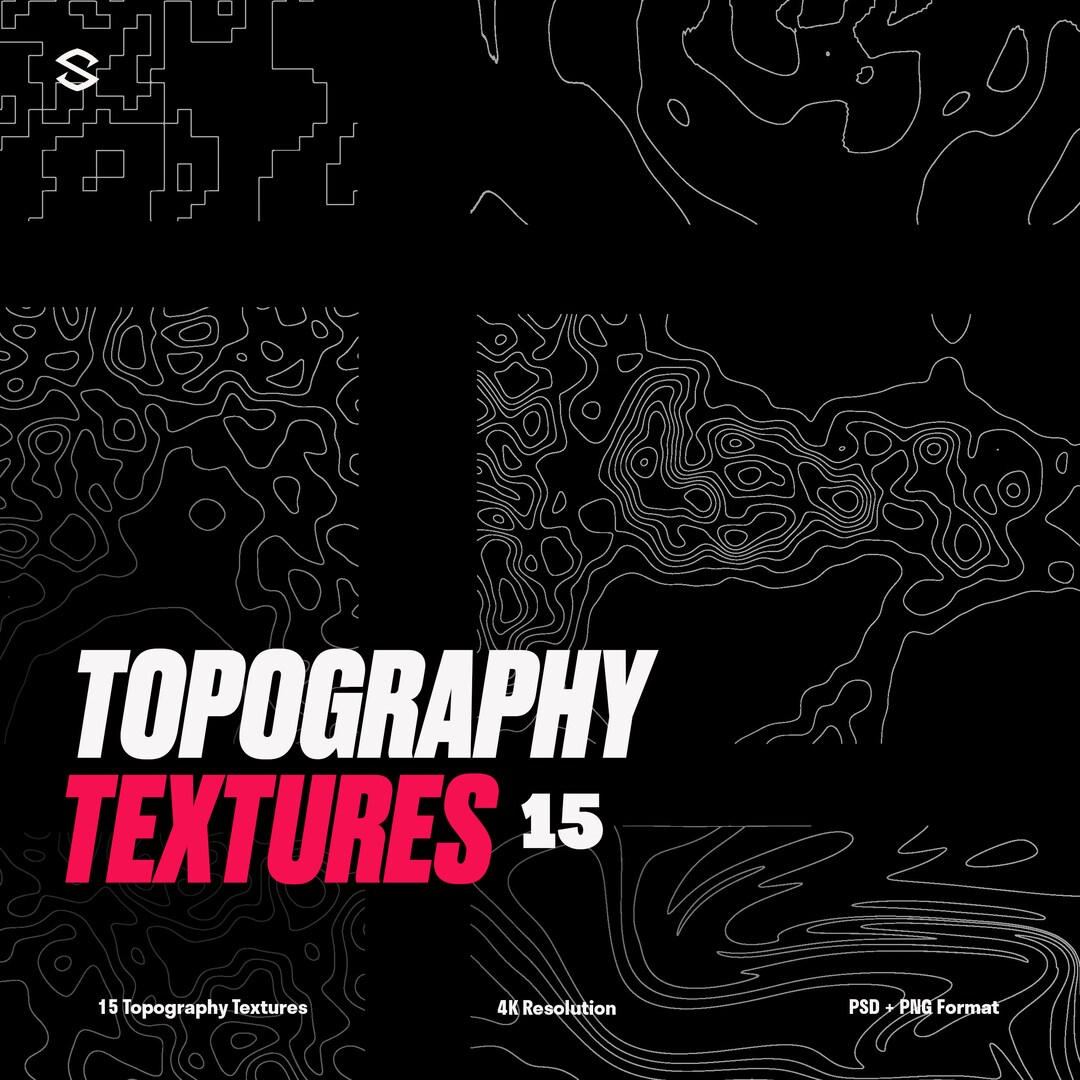 Topography Line Textures (4K, PNG, PSD) - Etsy