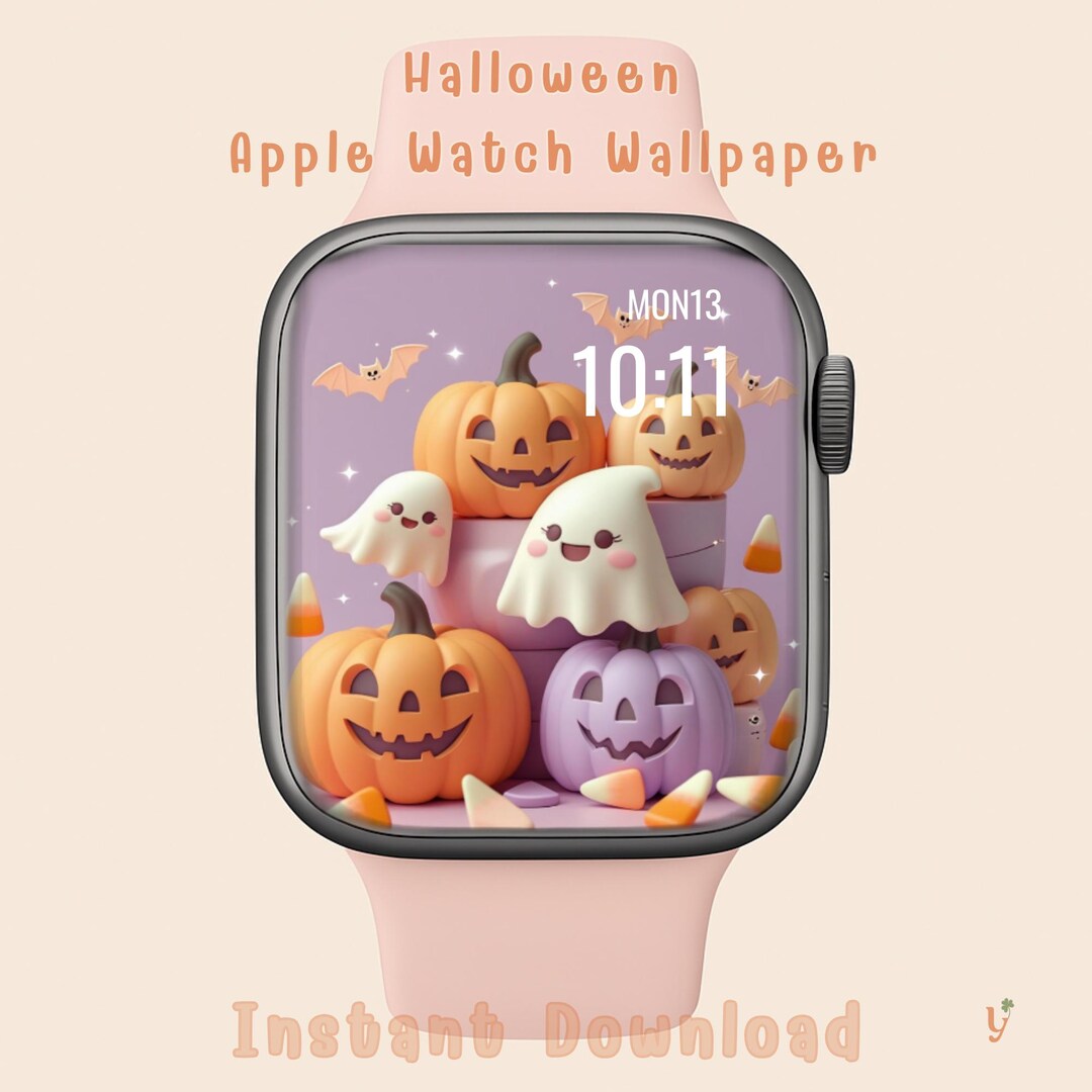 Kawaii Halloween iPhone Wallpaper, Pastel Ghost Pumpkin Lock Screen ...