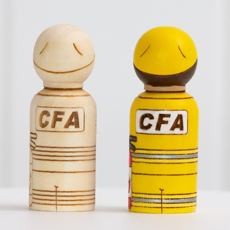 Peg Doll CFA Fire Fighter Wooden Montessori Craft Kit Learning Activity ...