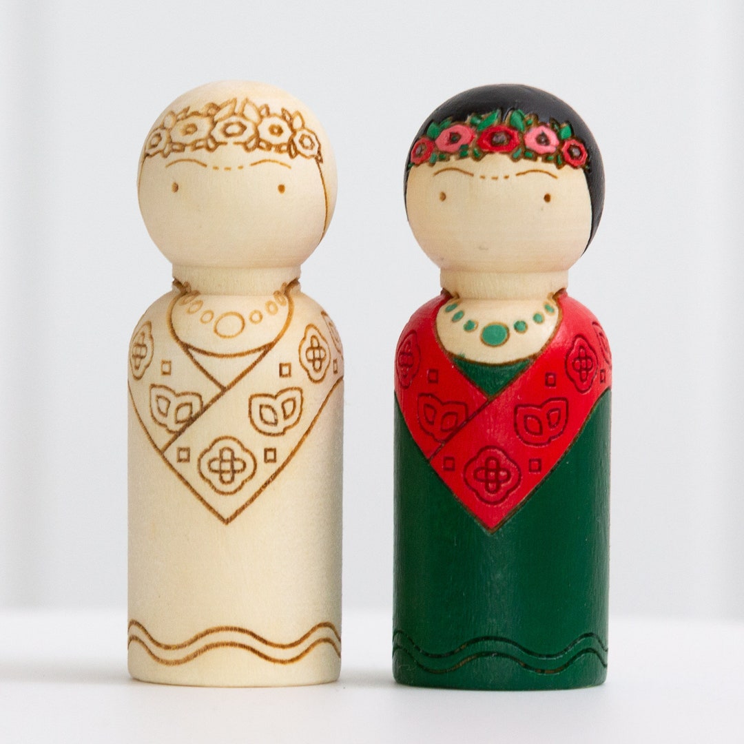 Frida Kahlo Wooden Peg Doll Montessori Craft Kit Learning Activity EYFS ...