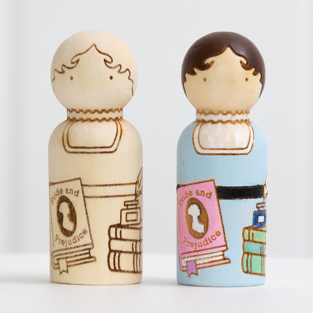 Peg Doll Jane Austen Wooden Montessori Craft Kit Learning Activity EYFS ...