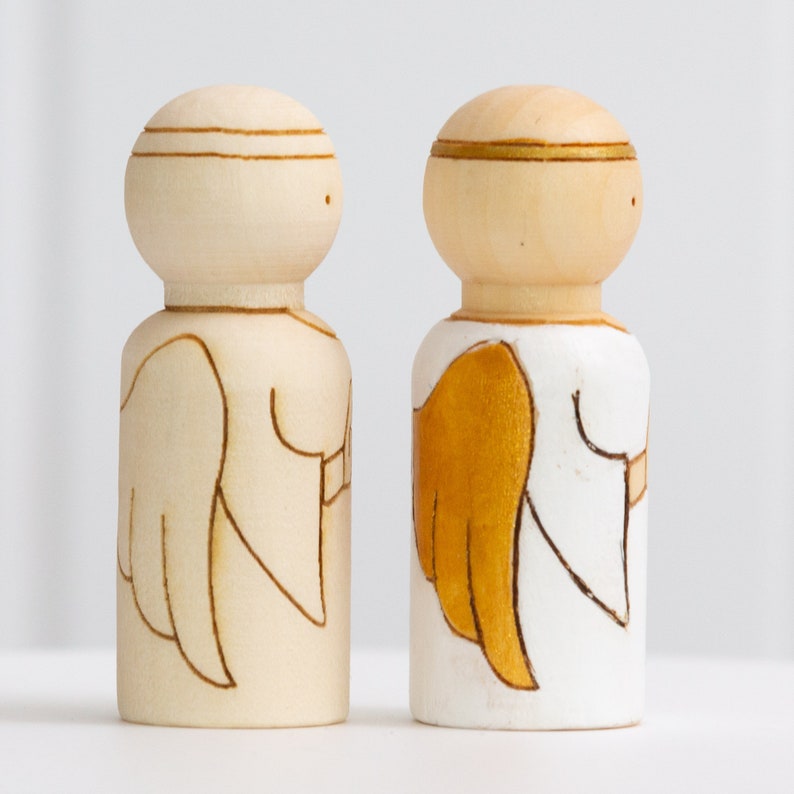 Peg Doll Angel Wooden Montessori Craft Kit Learning Activity EYFS Small ...