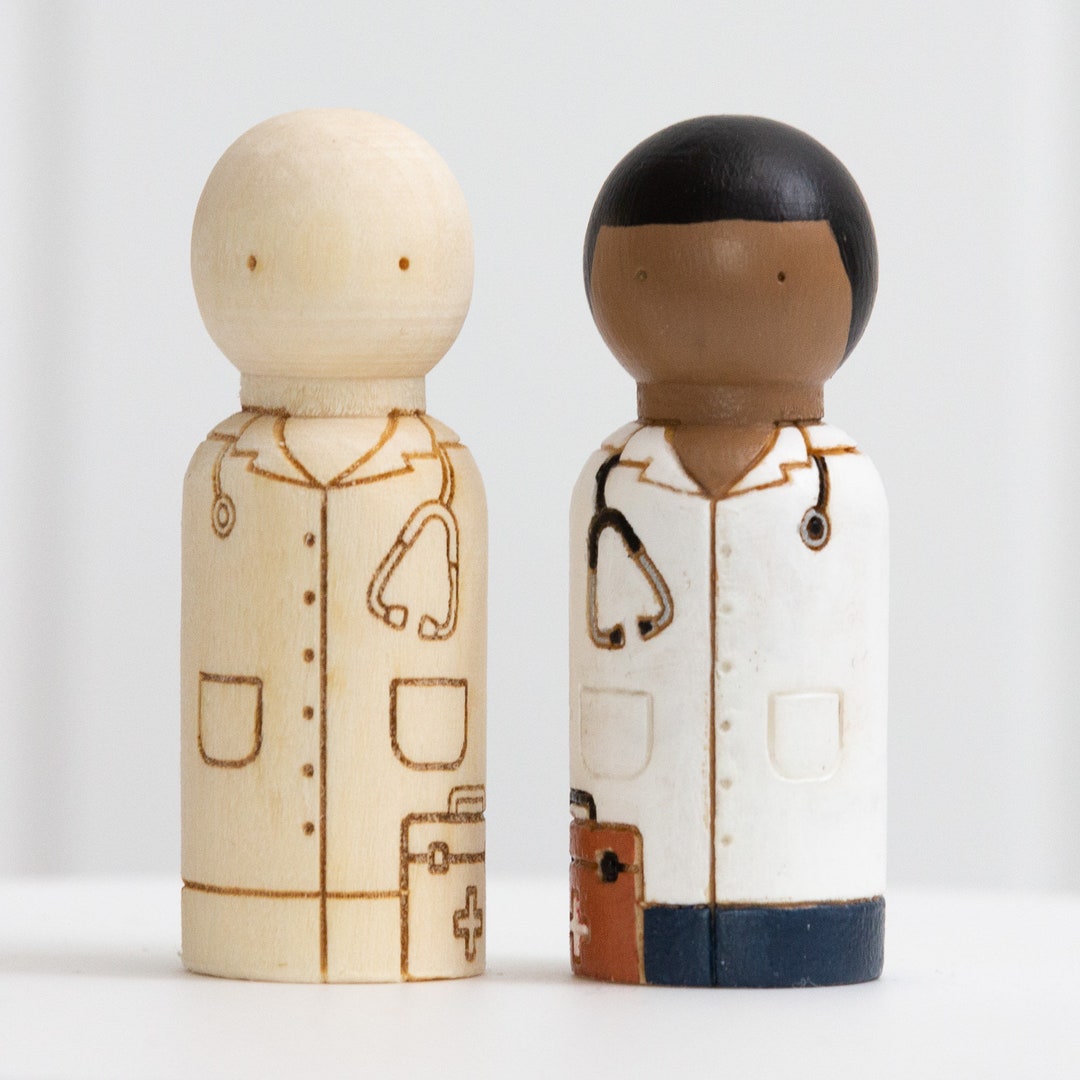 Peg Doll Doctor Wooden Montessori Craft Kit Learning Activity EYFS ...