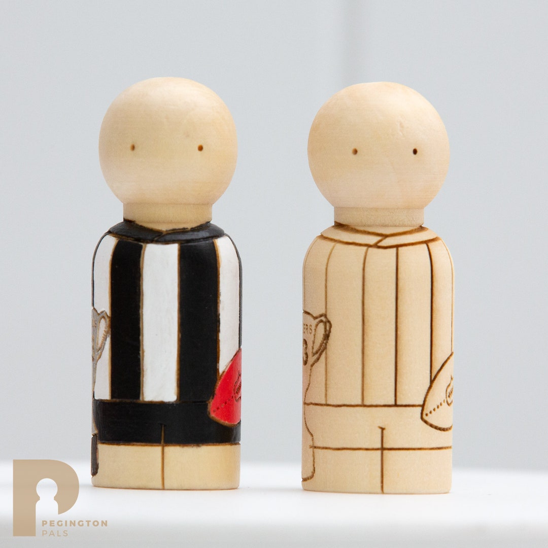Collingwood AFL Premiership Wooden Peg Doll Montessori Craft Kit ...