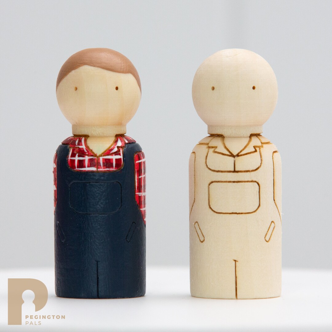 Farmer Wooden Peg Doll Montessori Craft Kit Learning Activity EYFS ...