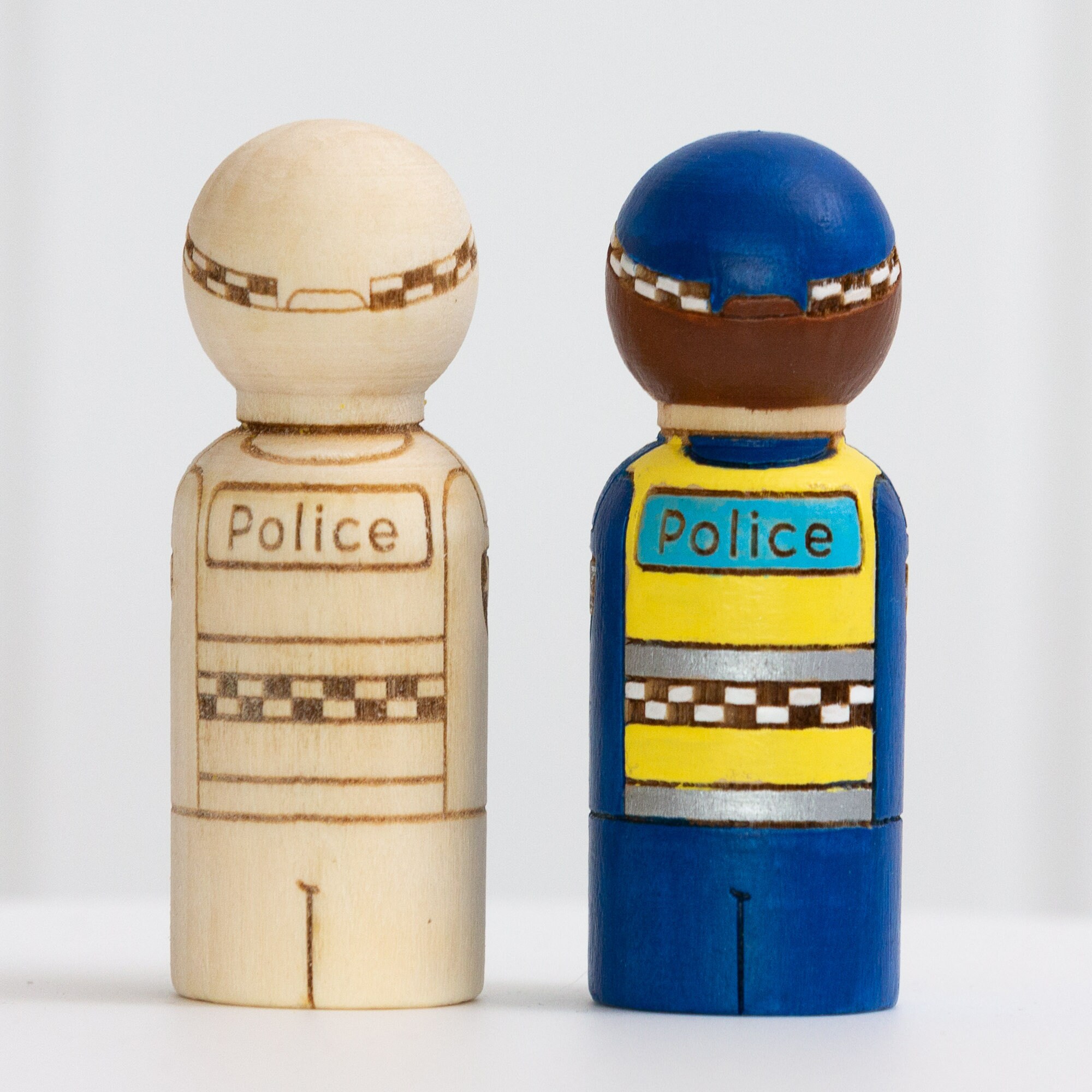 DIY Peg Doll First Responder Police Officer Wooden Montessori Craft Kit ...
