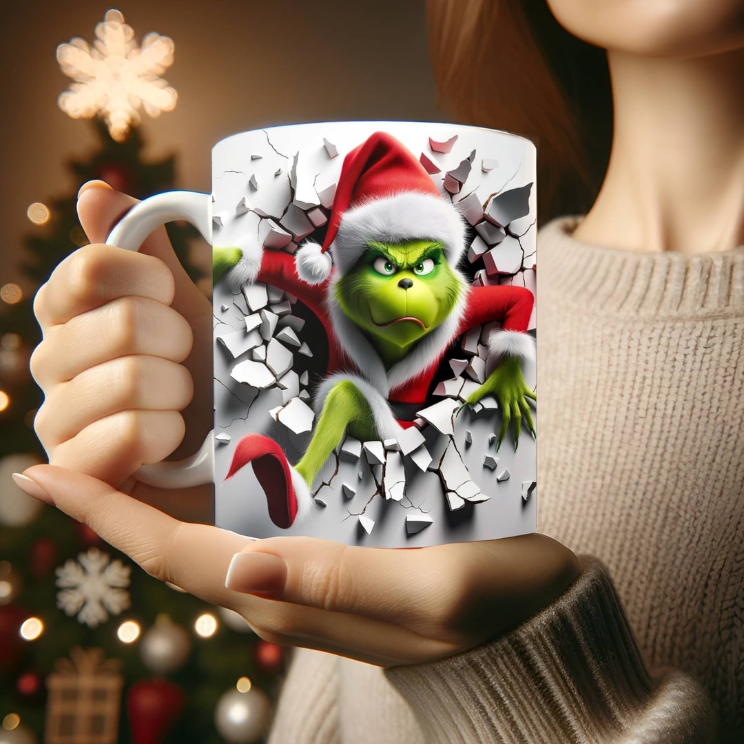 3D Grinch Mug Wrap 3D Mug Hole in the Wall 11oz 15oz Grinchmas - Etsy UK