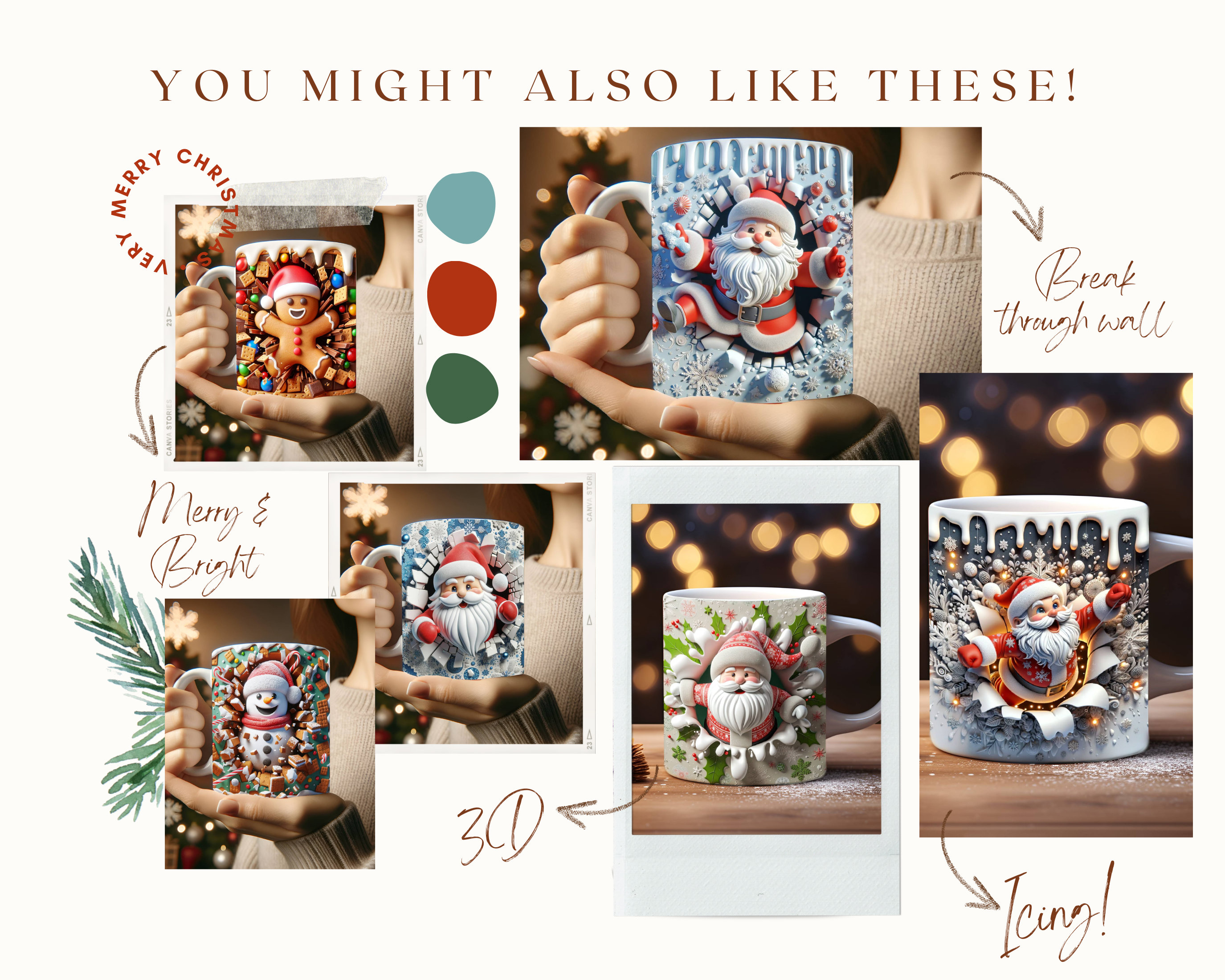 3D Grinch Mug Wrap Taza 3D Agujero en la pared 11oz 12oz 15oz - Etsy España