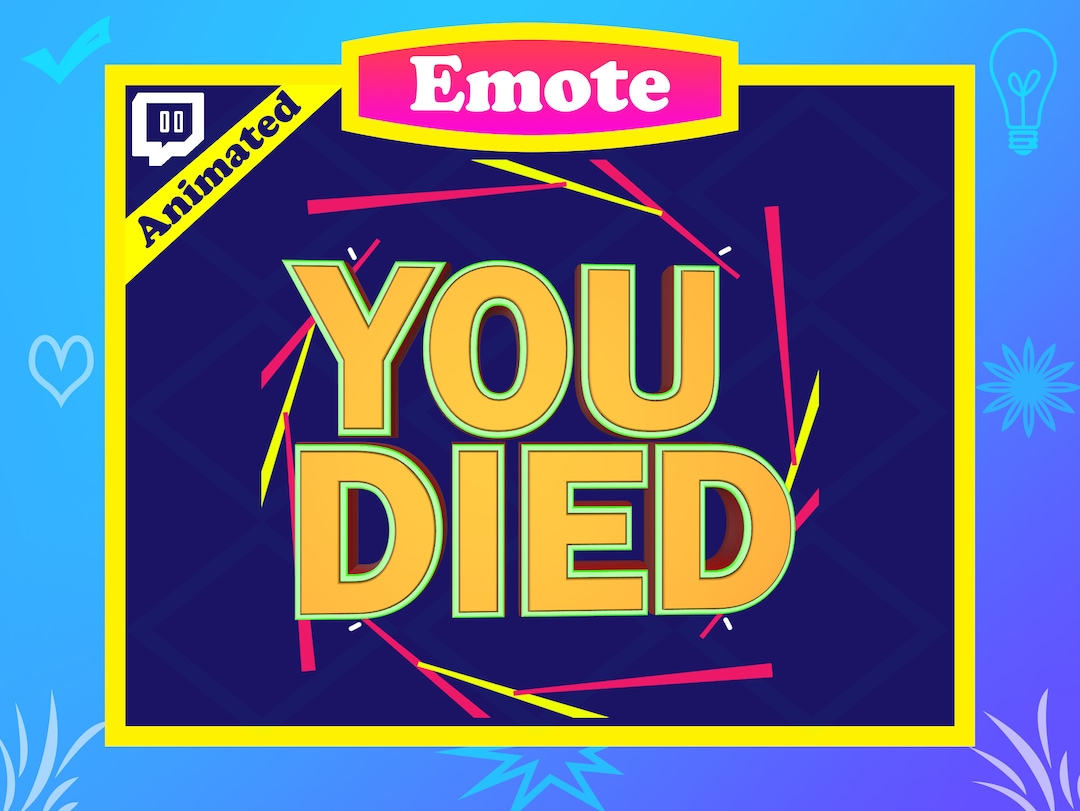 You Died Animated Emote / Twitch Emote /you Died Text Animated Emote ...