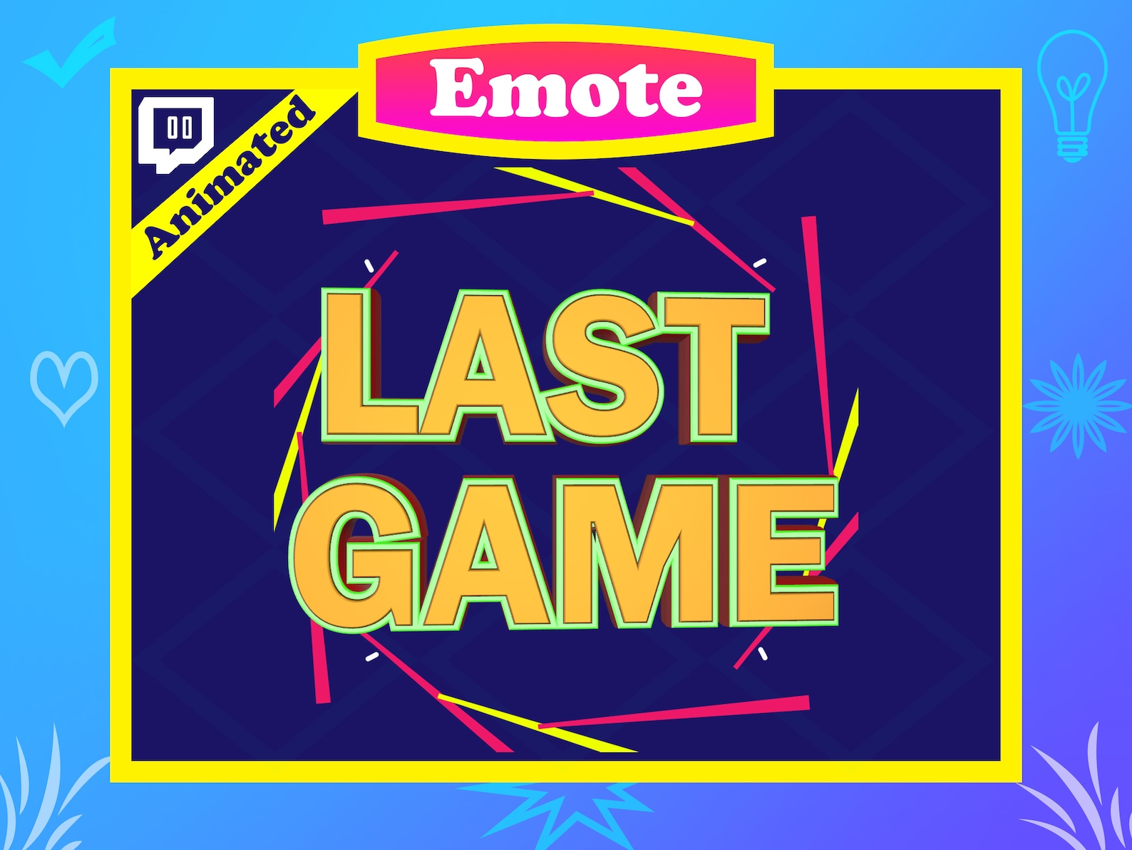 Last Game Animated Emote / Twitch Emote / Last Game Text Animated Emote ...
