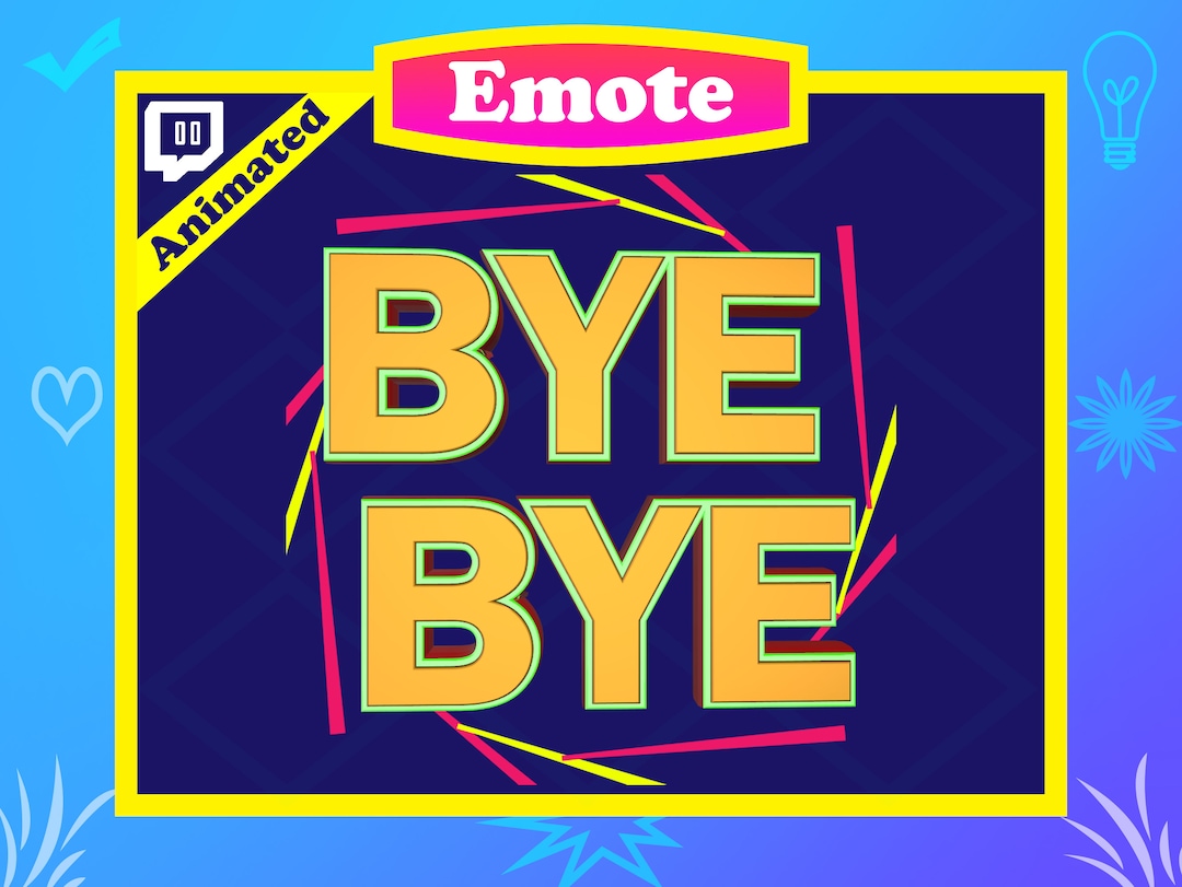 Bye Bye Animated Emote / Twitch Emote / Bye Bye Text Animated Emote ...