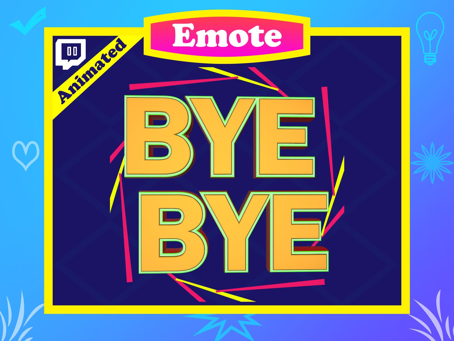 Bye Bye Animated Emote / Twitch Emote / Bye Bye Text Animated Emote ...