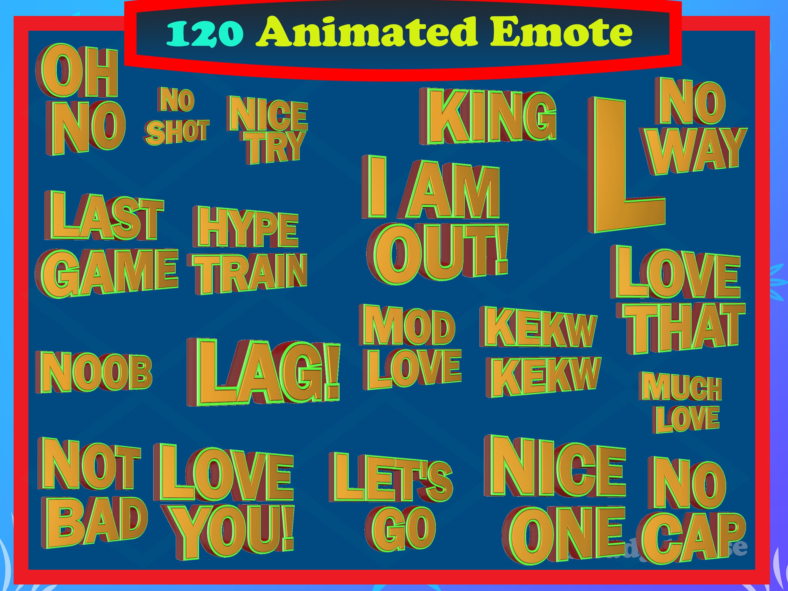 120 Text Pack Animated Emotes / Twitch Emote / Animated Emote /discord ...