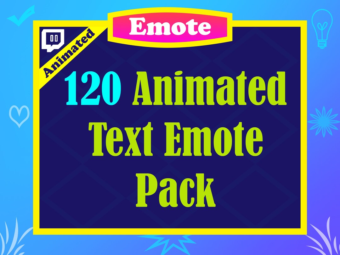120 Text Pack Animated Emotes / Twitch Emote / Animated Emote /discord ...