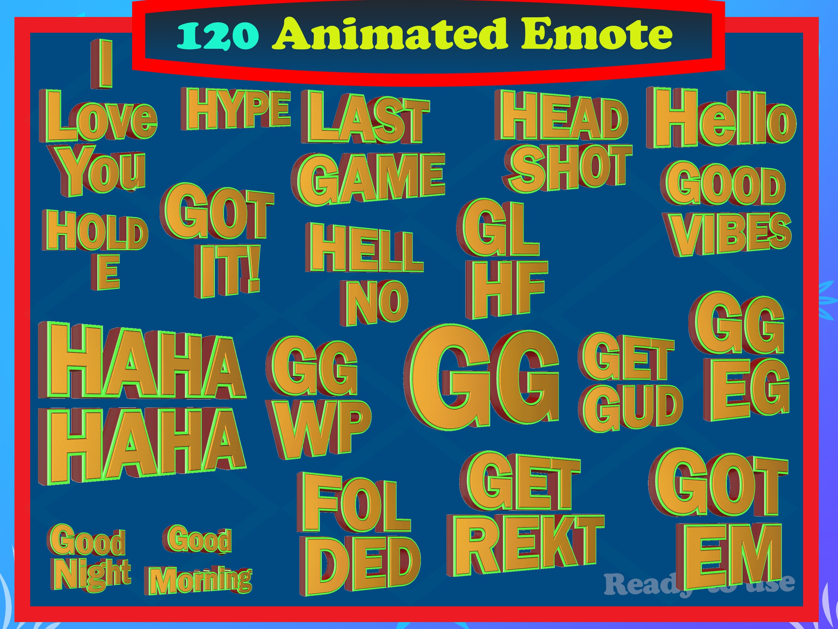120 Text Pack Animated Emotes / Twitch Emote / Animated Emote /discord ...