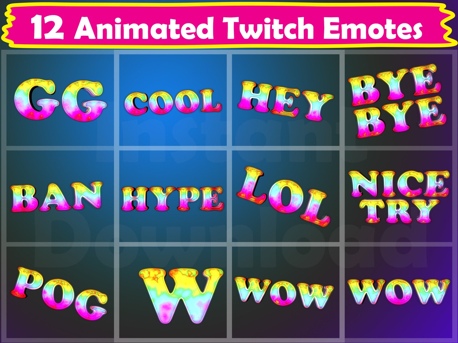 12 Animated Emotes Pack / Twitch Emote / 12 Animated Emote /discord ...